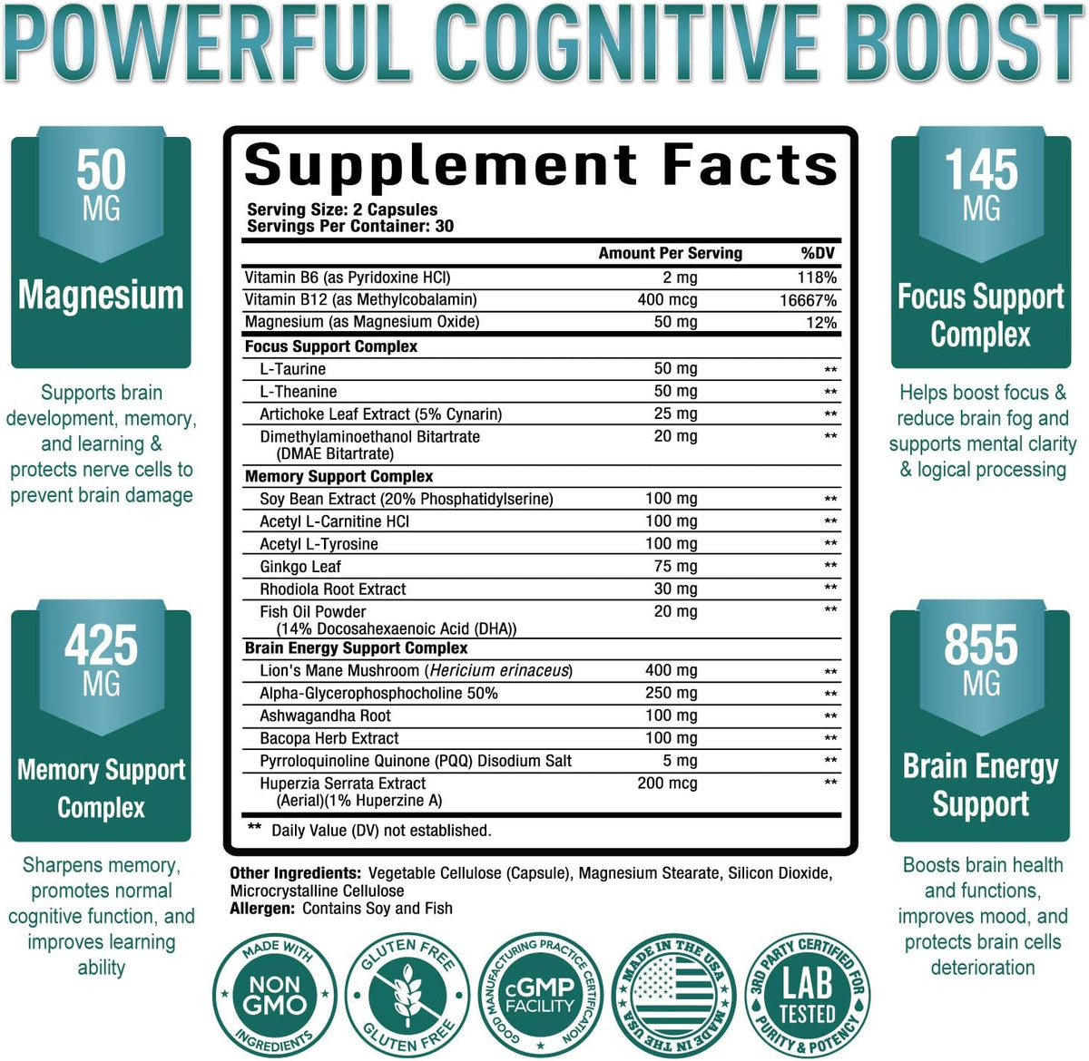 Premium Brain Booster Pills – Purely Optimal Nutrition
