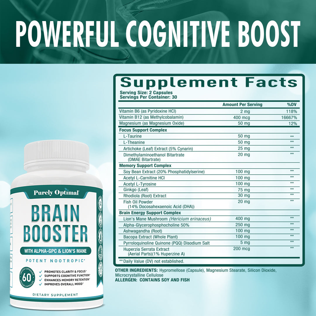 Premium Brain Booster Pills – Purely Optimal Nutrition