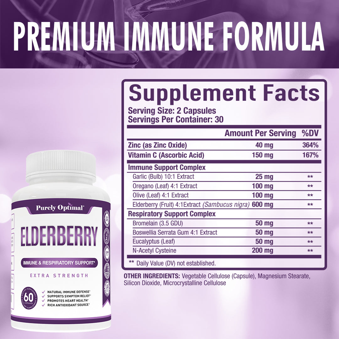 Elderberry Capsules – Purely Optimal Nutrition